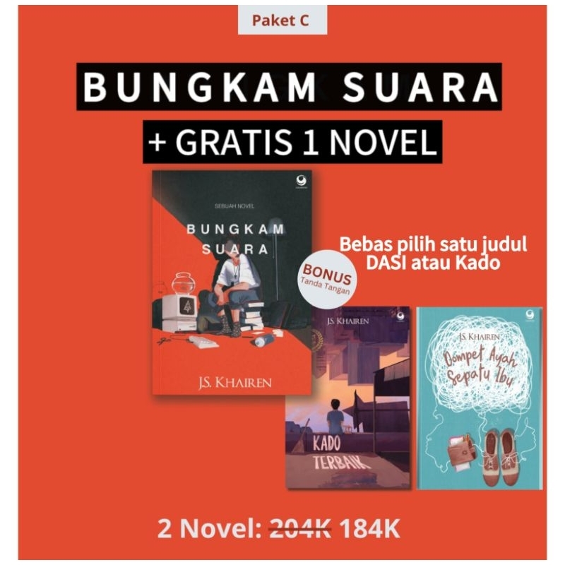 Jual BUNGKAM SUARA + Gratis 1 novel (DASI Atau KADO) | Shopee Indonesia