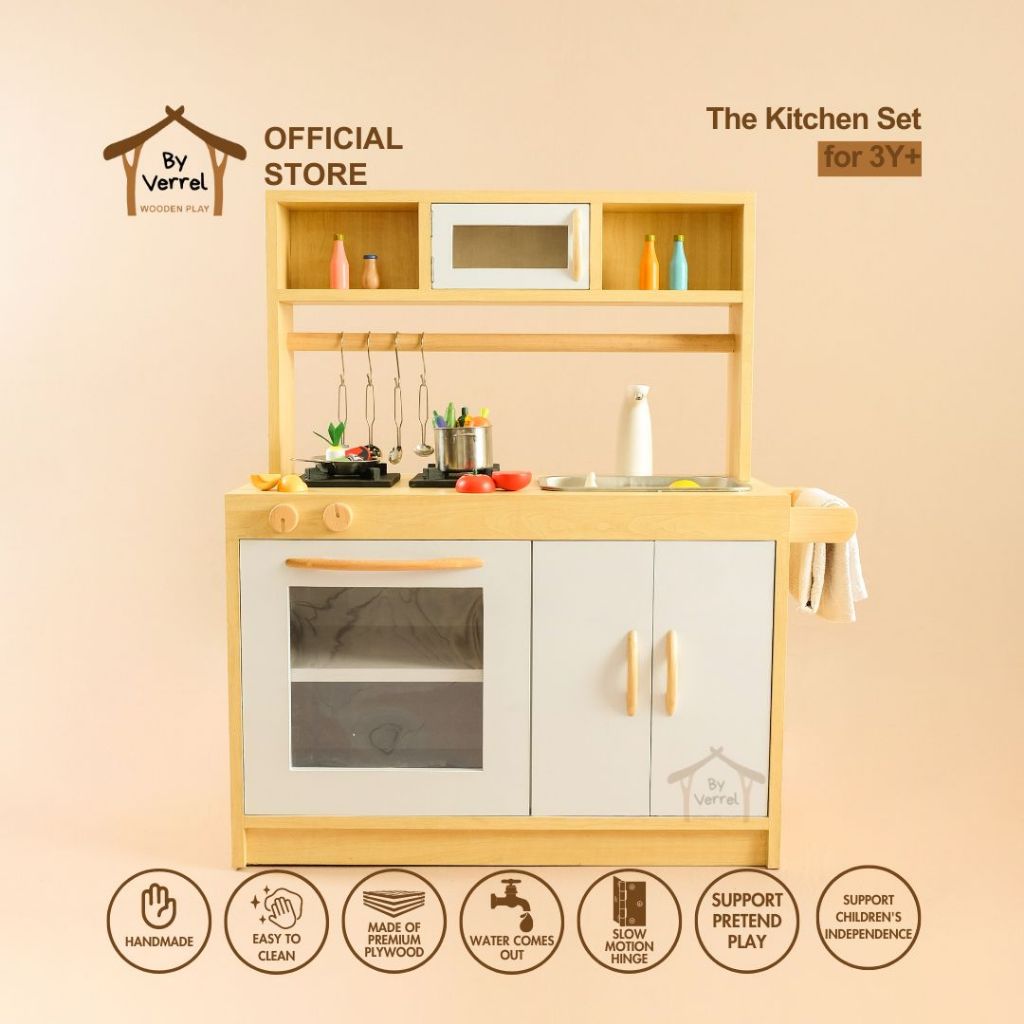 Jual By Verrel - Wooden Toddler Kitchen Set | Shopee Indonesia