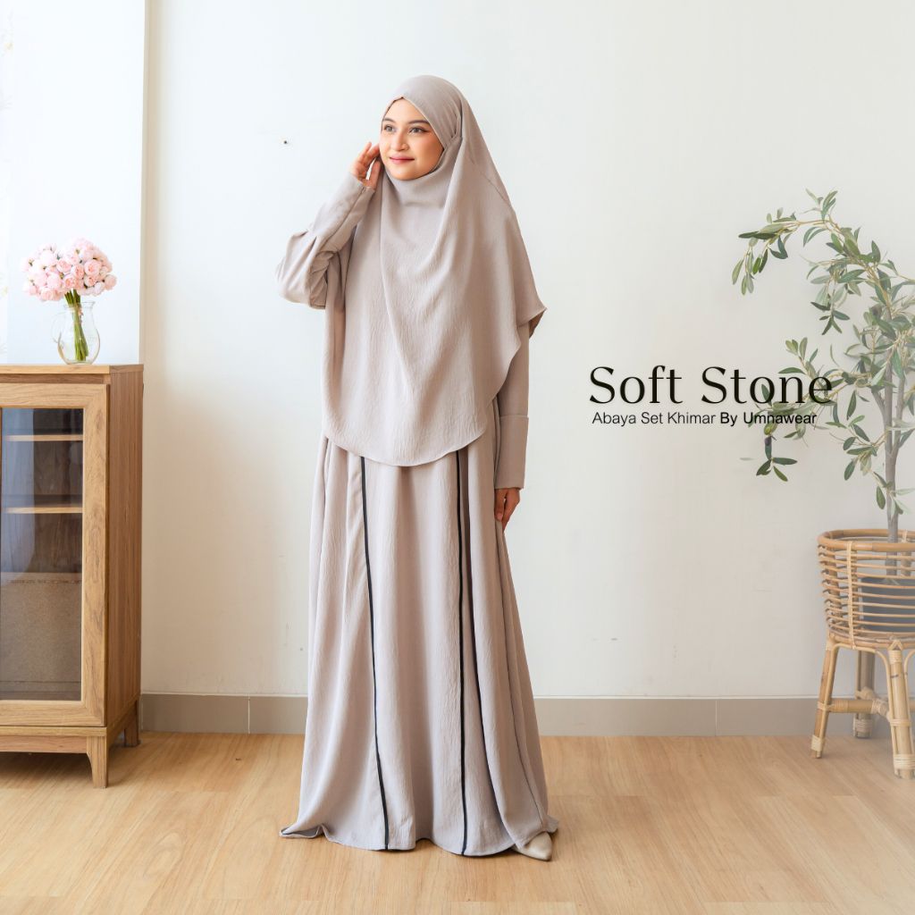 Jual Faheera Abaya Set French Khimar Wanita Gamis Syari Umroh (Abaya List set Hijab) By Umnawear ...
