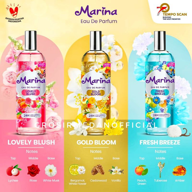 Jual MARINA EAU DE PARFUM BARU! botol kaca TAHAN 24 JAM | Shopee Indonesia