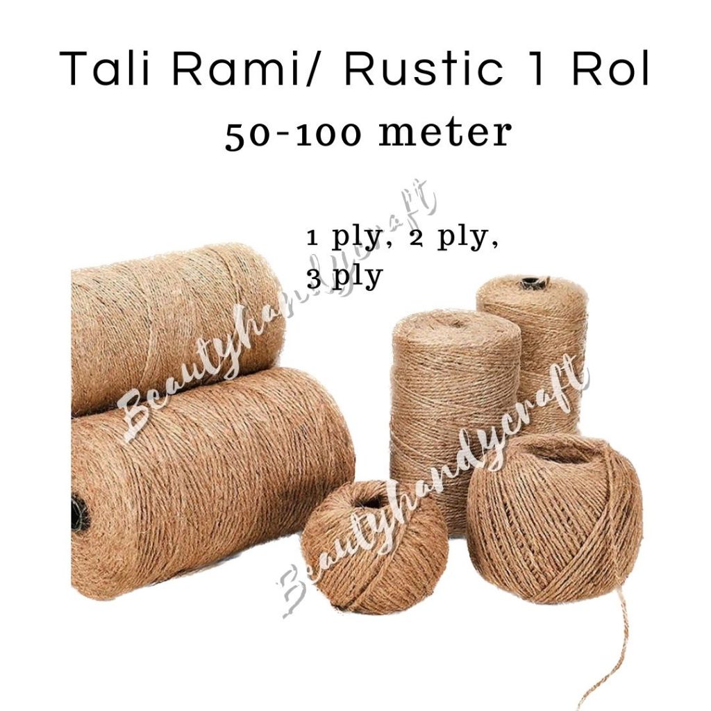 Jual Tali rami 50- 90 meter tali rustic kerajinan tali goni per ROL ...