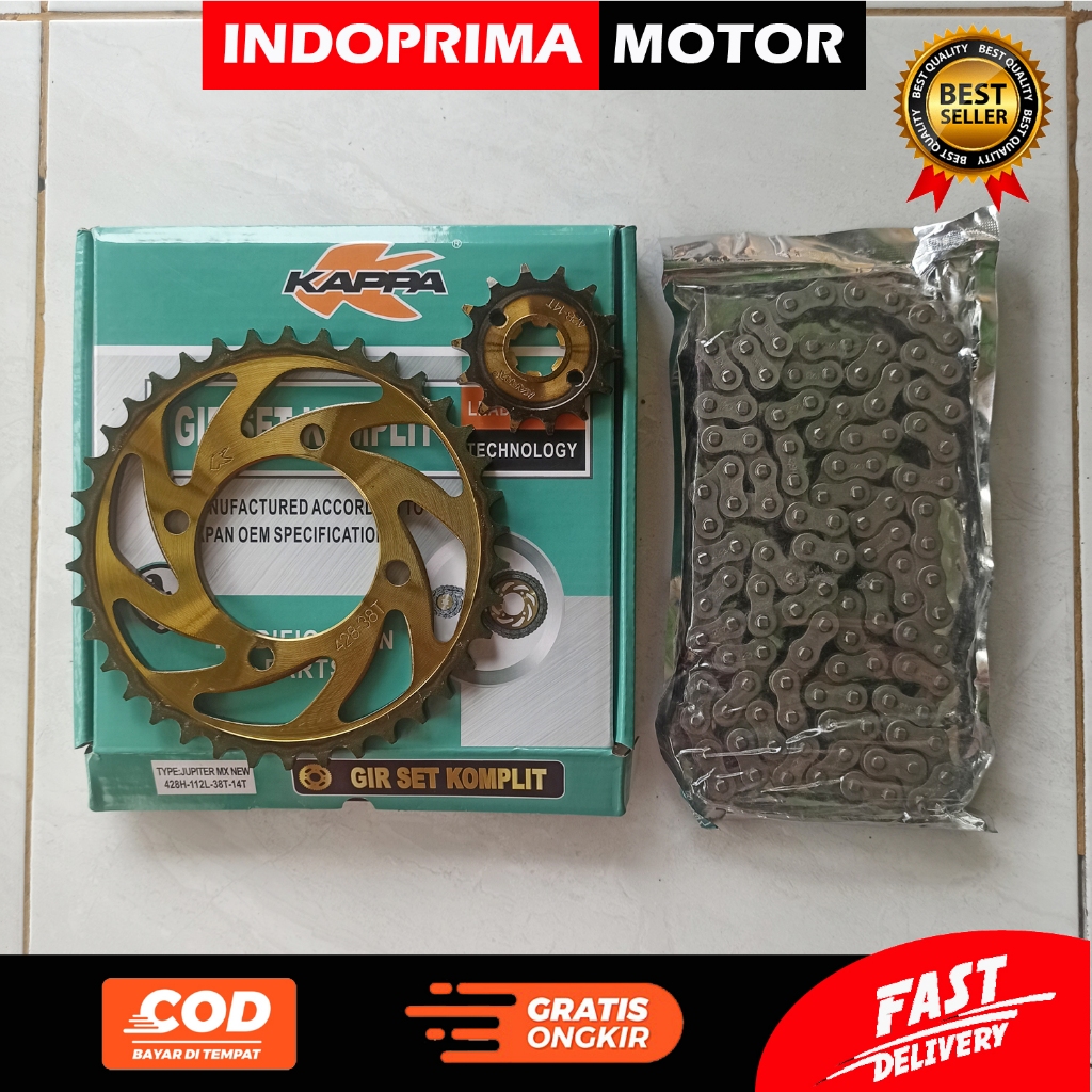 Jual KAPPA GEAR SET KOMPLIT JUPITER MX NEW. GIGI TARIK GOLD DAN RANTAI ...