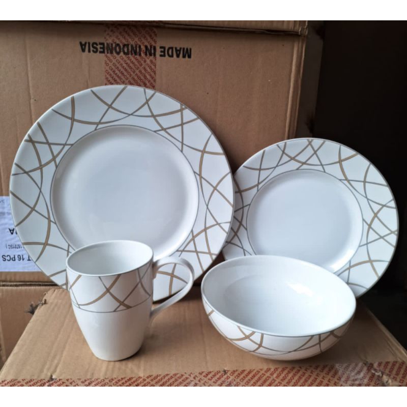 Jual SANGO DINNER SET MIRAGE 16PCS/SET | Shopee Indonesia