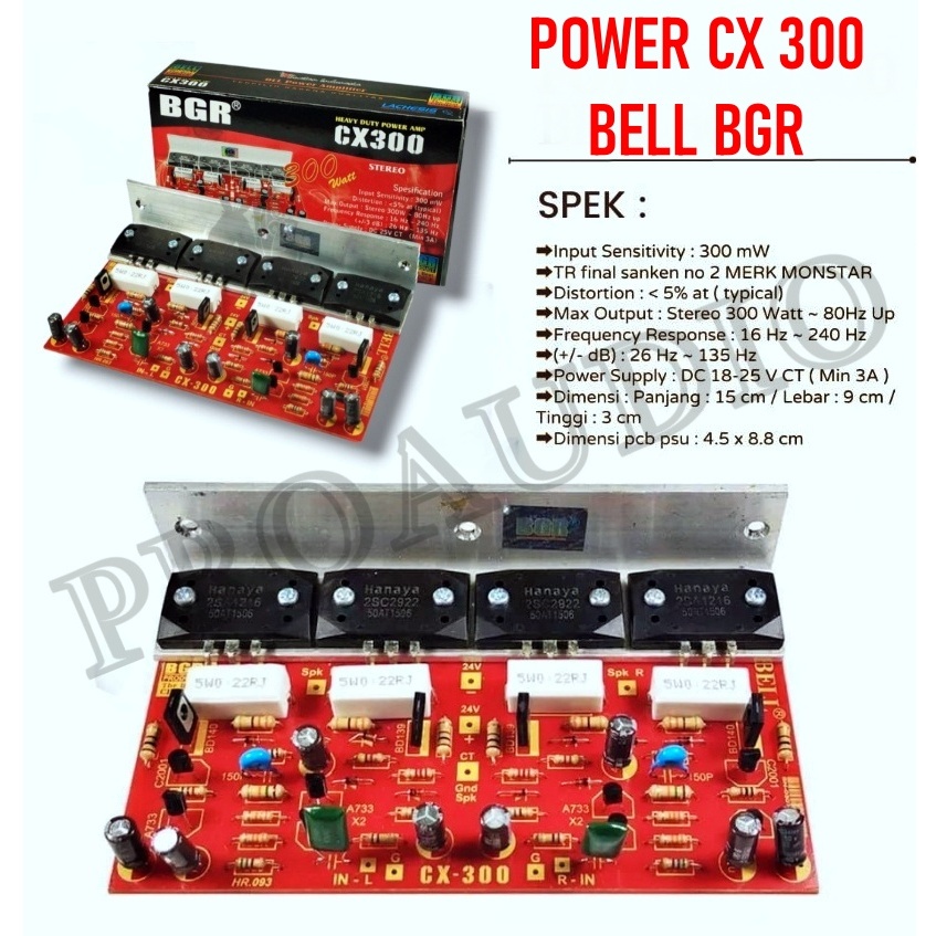 Jual Kit Power Amplifier stereo BELL CX-300 CX 300 CX300 Original ...