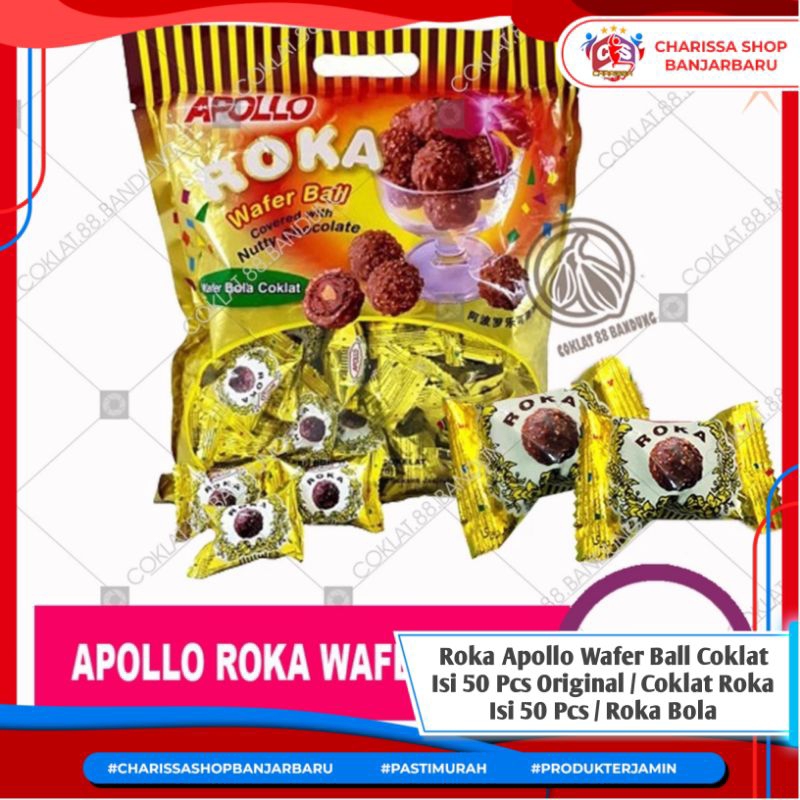 Jual Roka Apollo Wafer Ball Coklat Isi 50 Pcs Original / Coklat Roka ... Jual Roka Apollo Wafer Ball Coklat Isi 50 Pcs Original / Coklat Roka ...
