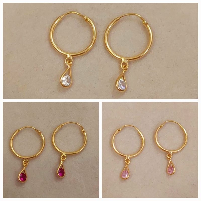 Jual Anting Ring Bandul Tetes Air 1/2 gram | Shopee Indonesia