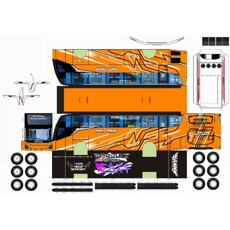 Jual lembaran papercraft bus nafit trans onty nael dan bajak laut skala ...