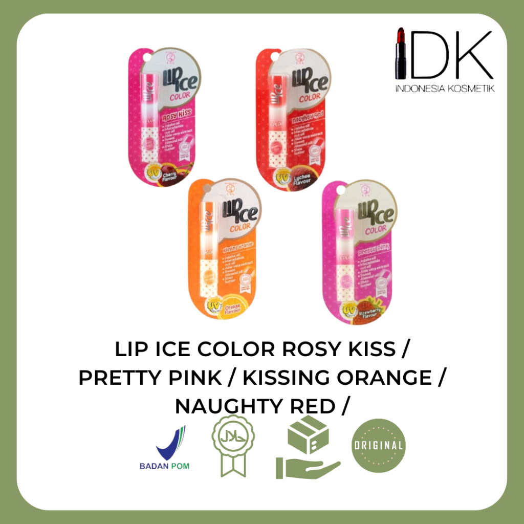 Jual Lip Ice UV Color New Stick | Preety Pink | Naughty Red | Rosy Kiss | Kissing Orange 2,2 gr ...