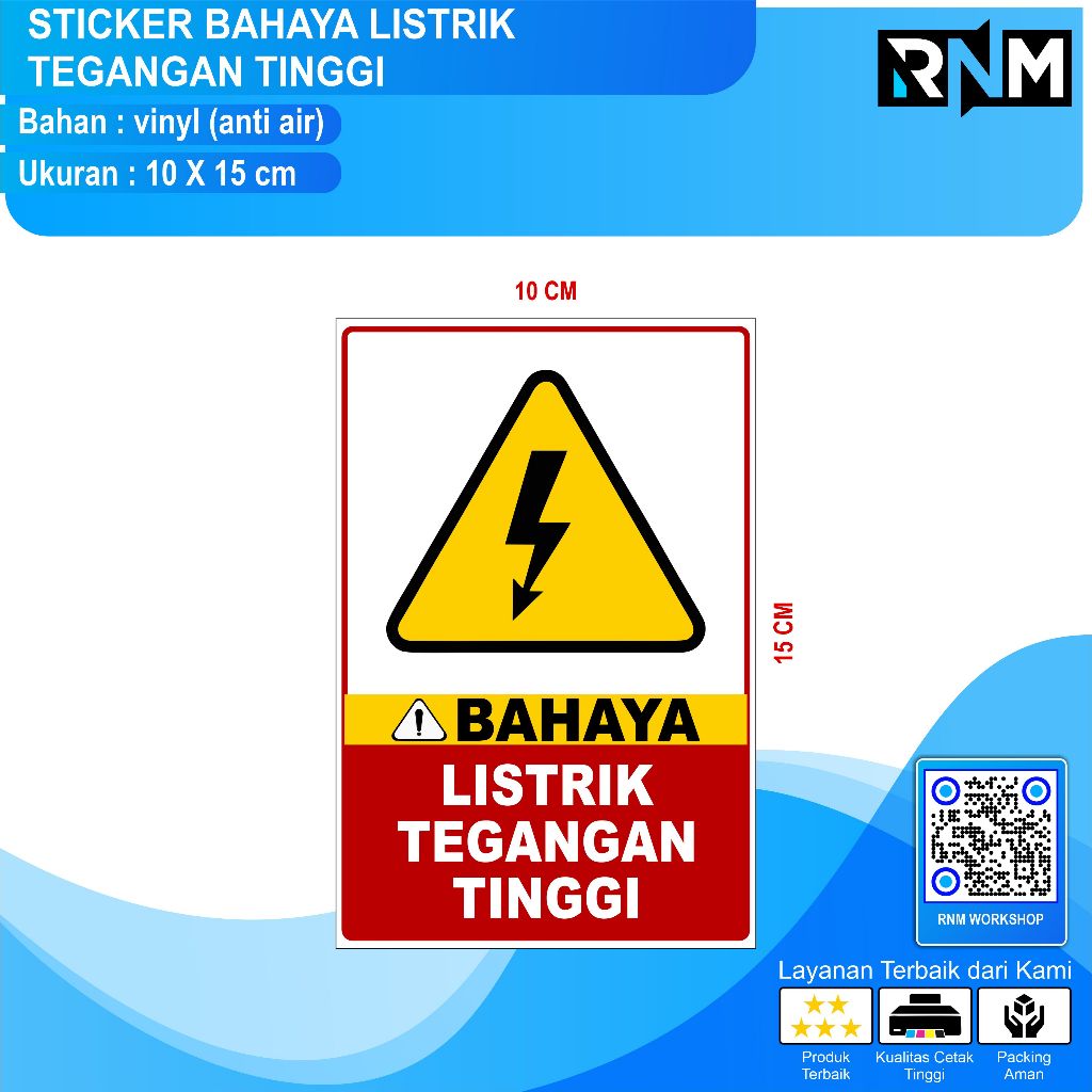 Jual STICKER BAHAYA LISTRIK TEGANGAN TINGGI 10 X 15 | Shopee Indonesia