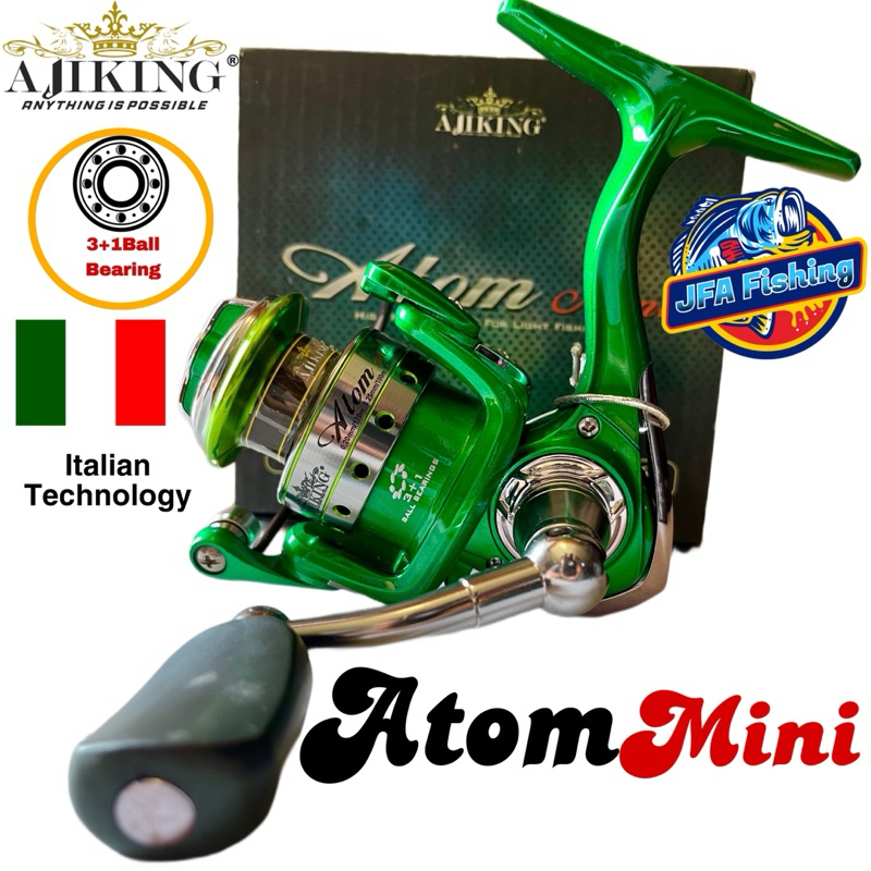 Jual Reel Ajiking ATOM MINI 800 3+1BallBearing | Shopee Indonesia