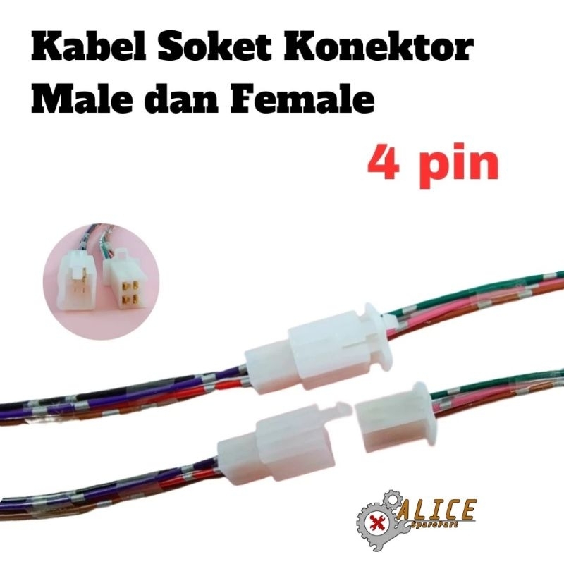 Jual SATU SET SOKET KONEKTOR KABEL PIN 4 NILON MALE+FEMALE ORIGINAL ...