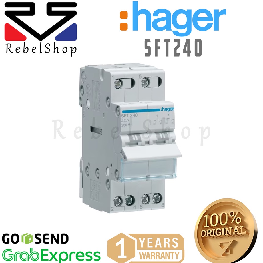 Jual YAr Hager Changeover Switches COS SFT24 2P 4A Change Over Genset ...