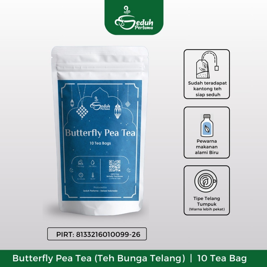 Jual Seduh Pertama 10 Tea Bag Bunga Telang Tumpuk Kering / Teh Bunga ...