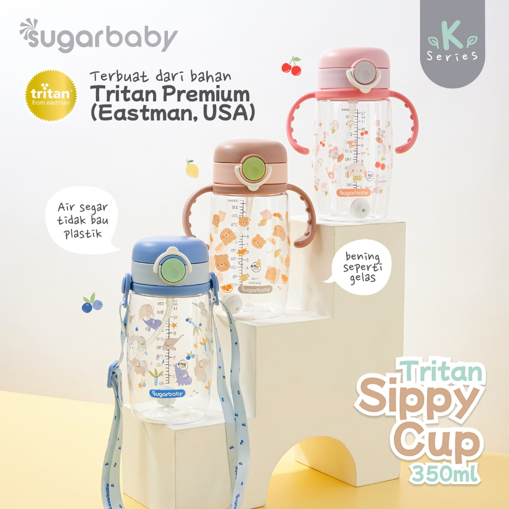 Jual Sugar Baby Tritan Sippy Cup K Series 350ml/Botol Minum Bayi Bebas BPA/Botol Anak Anti ...
