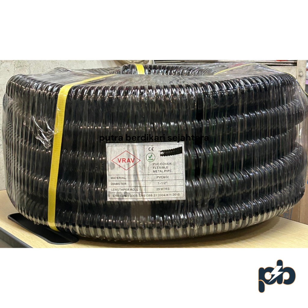 Jual Flexible Metal Conduit 1 1/2 Inch 25 Meter / Flexible Metal Pipe 1 ...