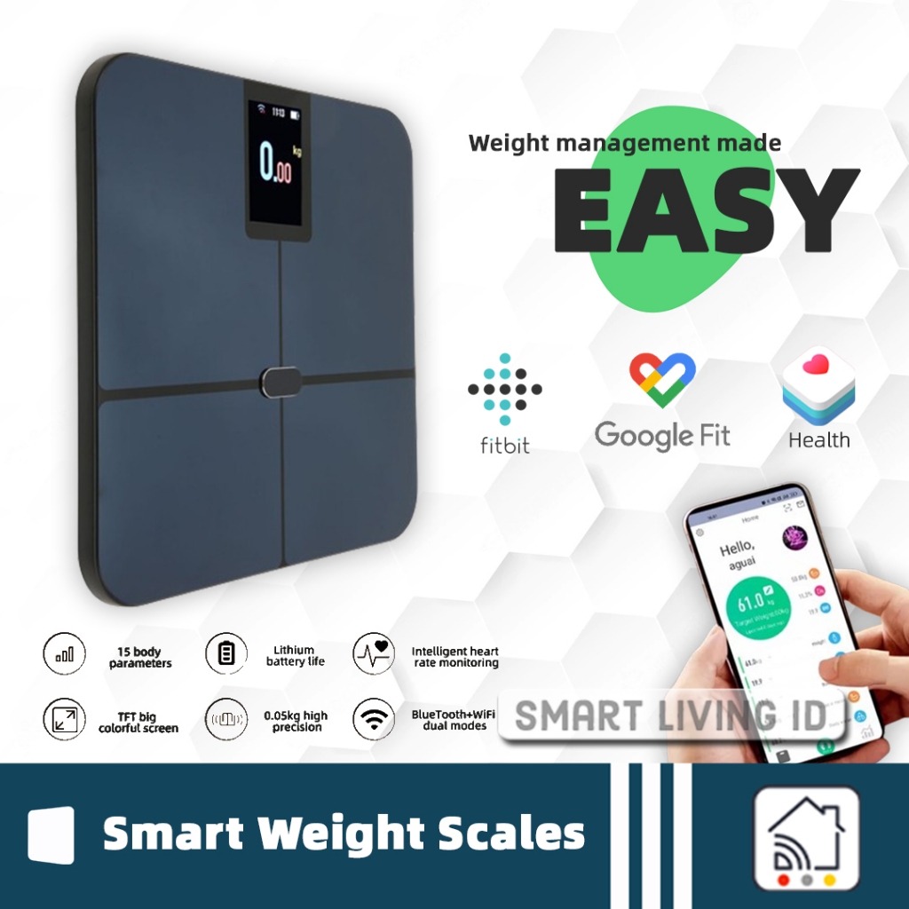 Jual Timbangan Badan Digital BMI Monitor Smart BLE Weighing Scales ...