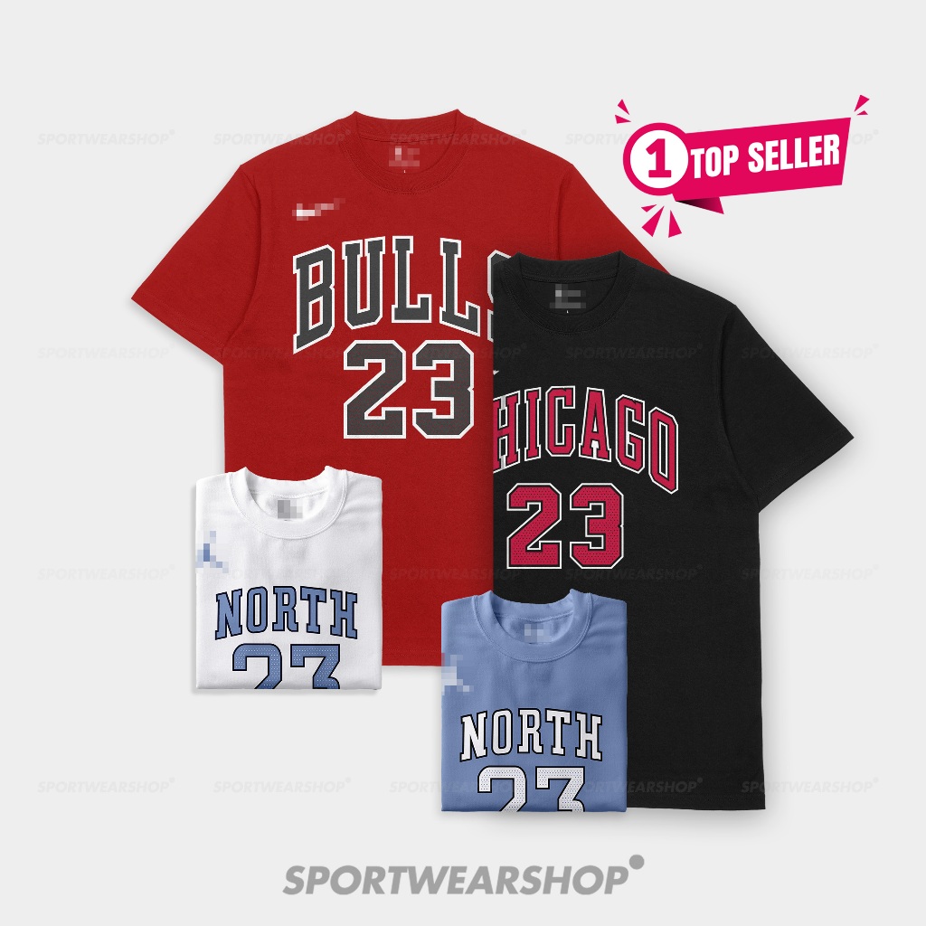 Jual Baju Basket Unisex Kaos NBA Chicago Bulls No 23 Michael Jordan ...