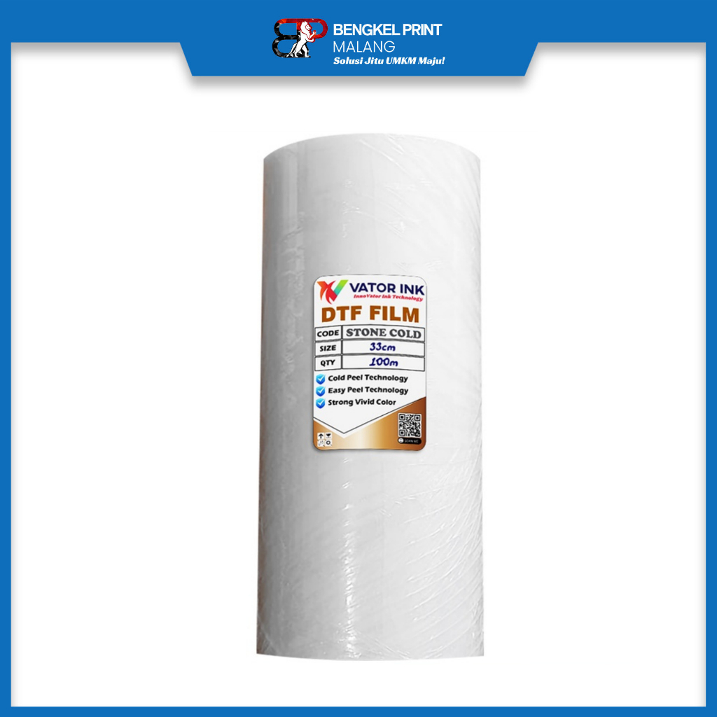 Jual PET FILM DTF VATOR STONE COLD 33CM x 100M GEN 2| 1ROLL | EASY PEEL | PET FILM DTF VATOR ...