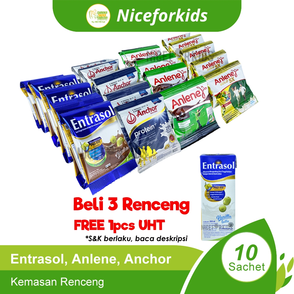 Jual Entrasol Renceng isi 10 Sachet / Anlene Actifit Renceng Susu Bubuk ...