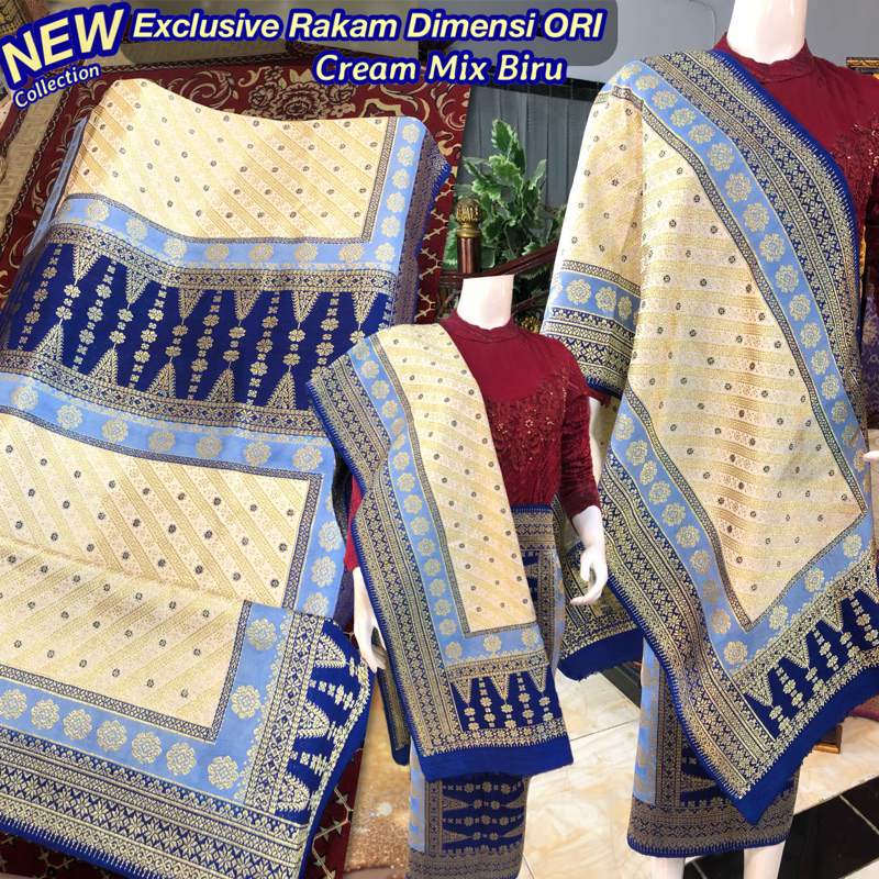 Jual Exclusive Songket Rakam Dimensi ORI /Blue Ice /songket tenun asli ...
