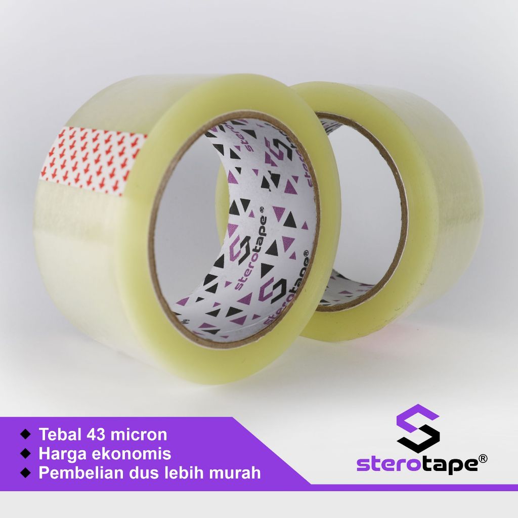 Jual LAKBAN EKONOMIS 43 MICRON BENING 45MM / LAKBAN BENING MURAH ...