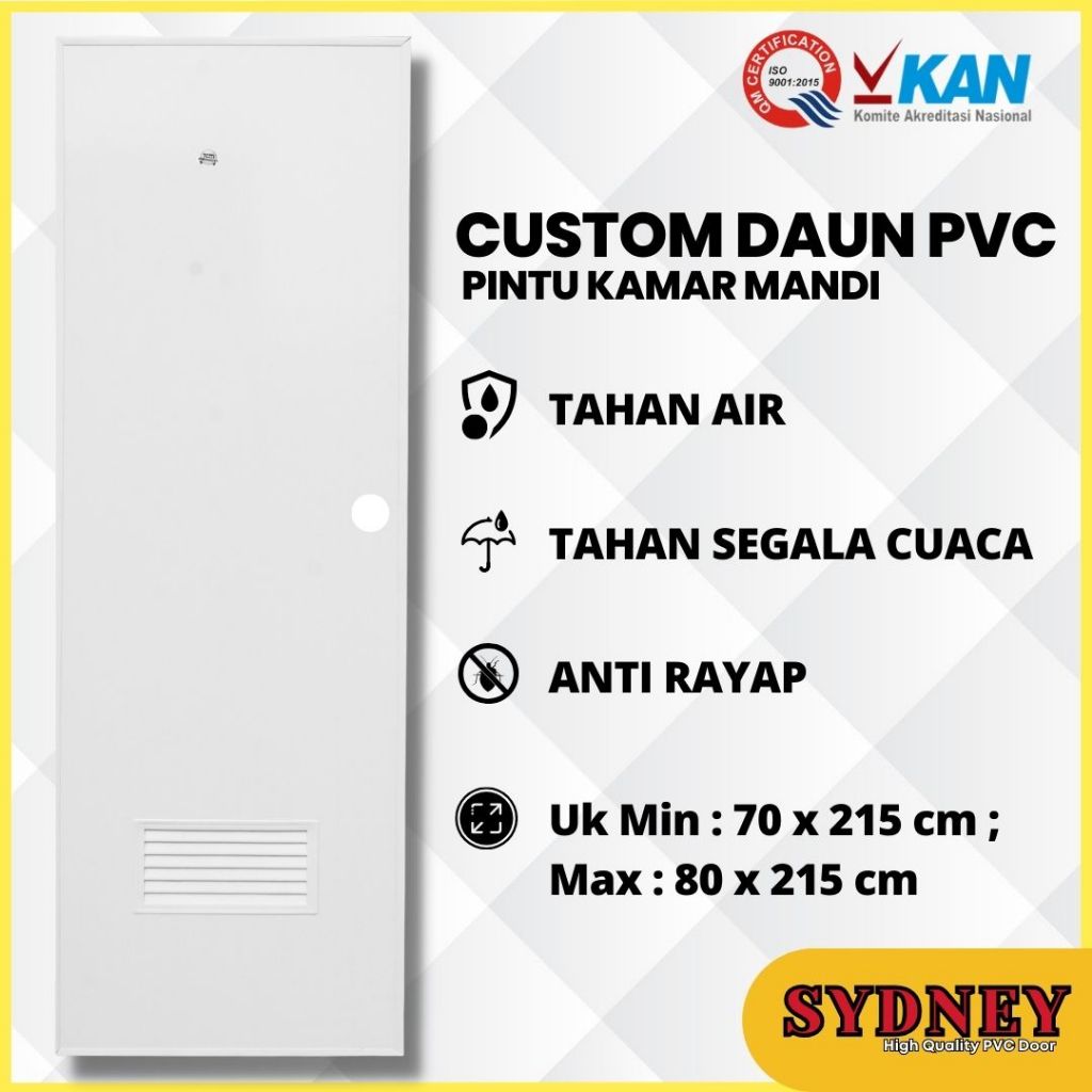 Jual Daun Pintu PVC Kamar Mandi PVC Tebal Polos Custom - Sydney ...
