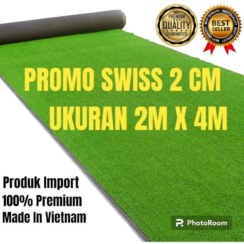 Jual KARPET RUMPUT SINTETIS 1 ROLL UKURAN 2X4 METER TIPE SWISS TEBAL 2 ...