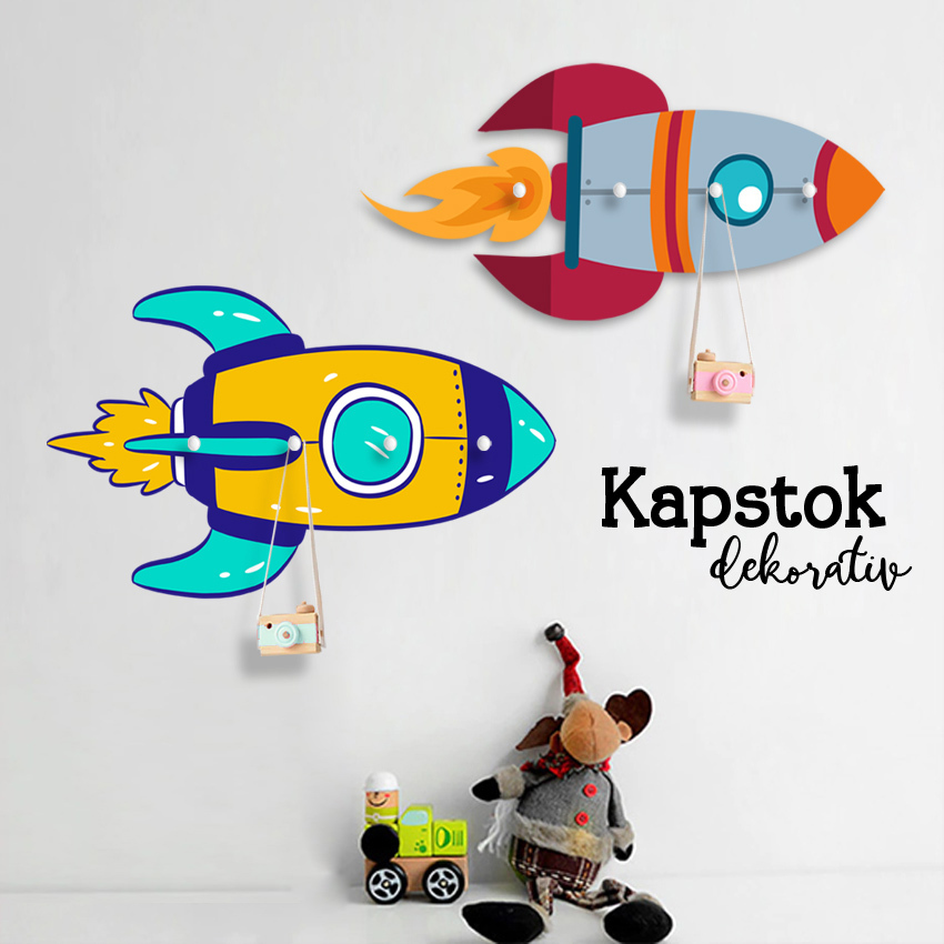 Jual Kapstok Hook Karakter Roket Astronot Rocket | Walldecor Kamar anak ...