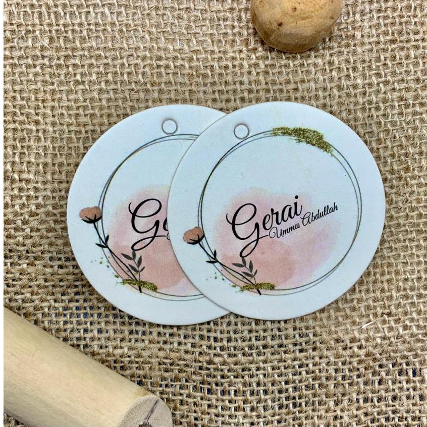 Jual (Free Design) Tag Baju Tebal bulat / Label Tag custom / Hangtag ...