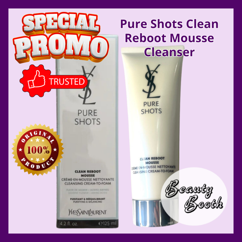 Jual YSL Pure Shots Clean Reboot Mousse Cleanser 125ml - Beauty Booth ...