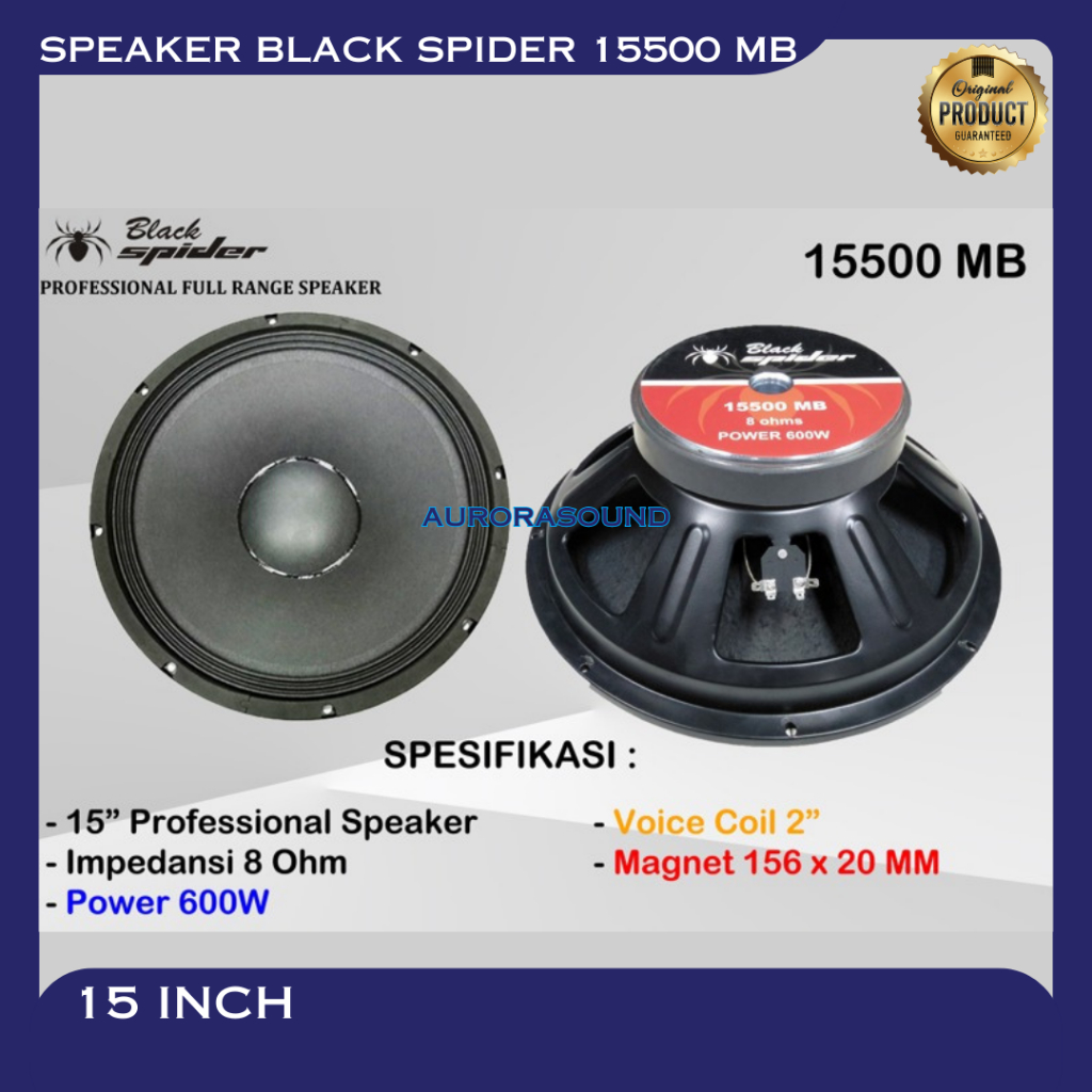 Jual SPEAKER BLACK SPIDER 15500 MB 15 INCH ORIGINAL WOOFER BLACKSPIDER ...
