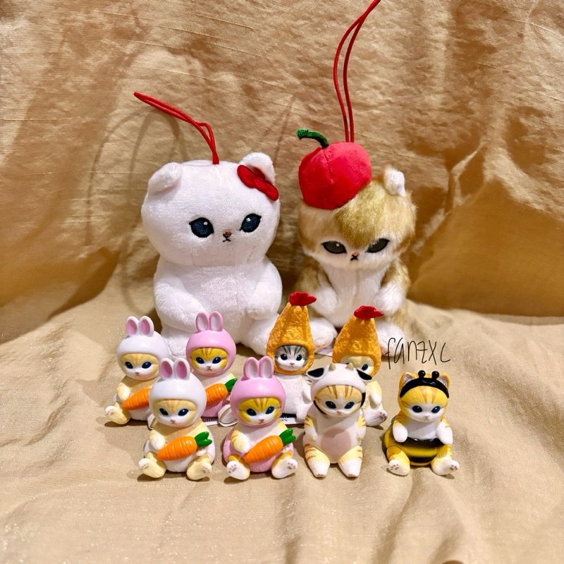 Jual mofusand — x sanrio; hello kitty / apple hat flushie / pink white ...