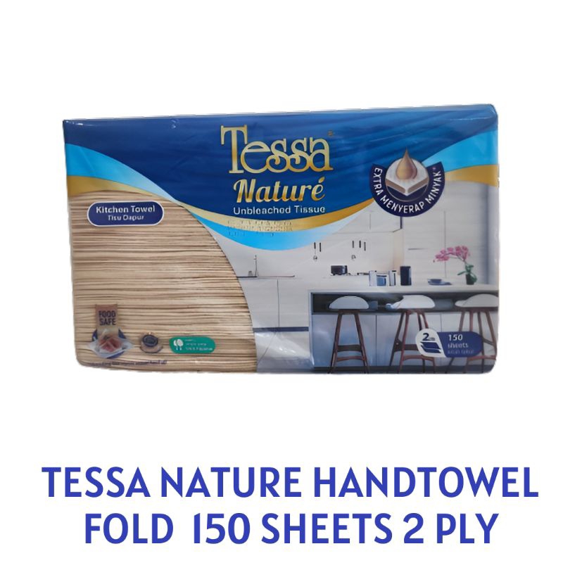 Jual Tissue Tessa Nature Unbleached Kitchen Towel Fold 150 sheets 2 ply ...
