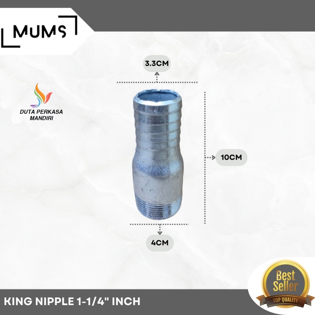 Jual DPM - King Nipple 1 1/4 Inch Nepel Selang Galvanis Sambungan Pipa ...