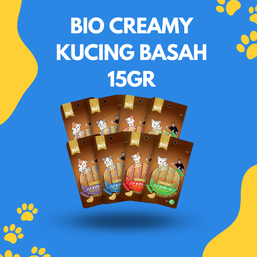 Jual BIO Creamy Snack Cemilan Kucing Basah 15GR | Shopee Indonesia