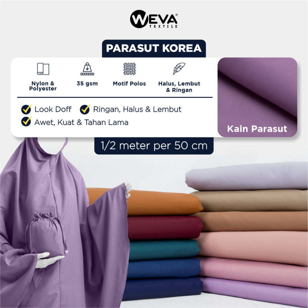 Jual Bahan Kain Parasut Korea - Kain Premium Parasut Korea Weva Textile ...