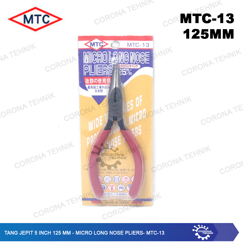 Jual MTC-13 - Tang Jepit Gerigi 5 Inch 125 mm - Micro Long Nose Pliers ...