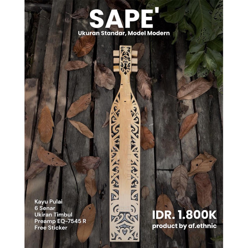 Jual Alat Musik Sape' (model modern, 6 senar) | Shopee Indonesia