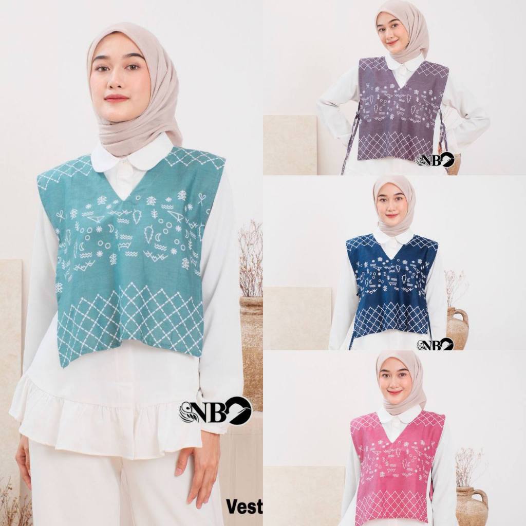 Jual PROMO Vest Batik Termurah All Size Vest Rompi Batik Viral Vest Jumputan Batik Kekinian ...