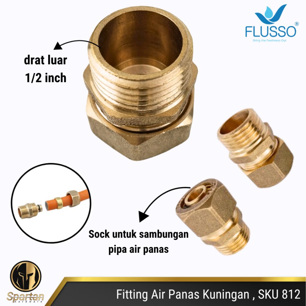 Jual Fitting Sambungan Selang Air Panas / Nepel Sambungan Pipa Water Heater Elbow Keni Tee Sock ...