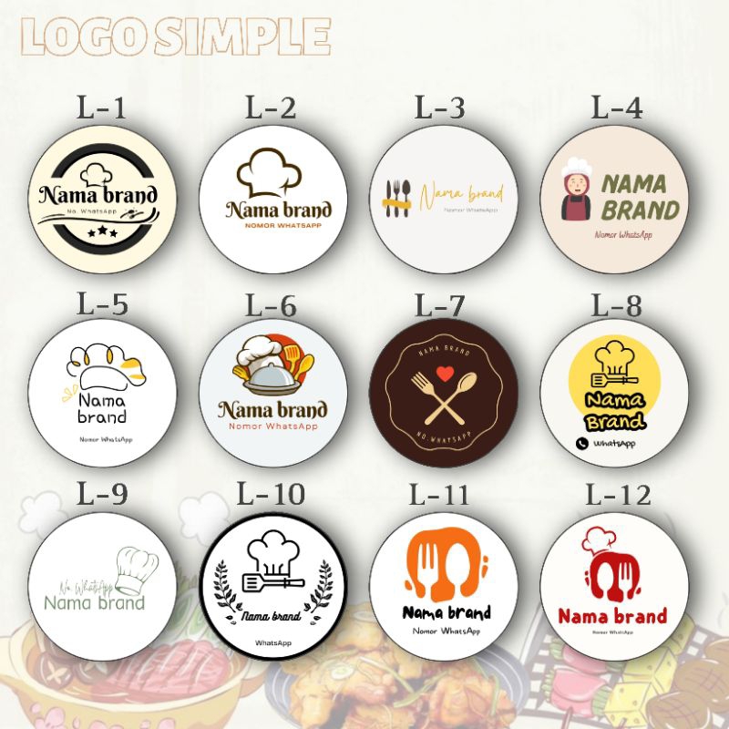 Jual STIKER LOGO SIMPLE / STIKER JUALAN / STIKER MAKANAN | Shopee Indonesia