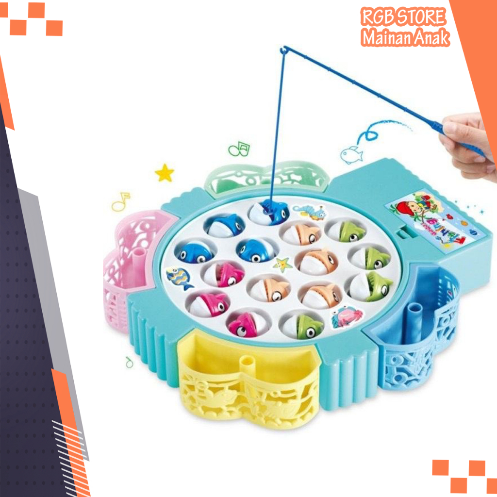 Jual Mainan Pancing Ikan Anak Pancingan Ikan Mainan Fishing Game 15pcs ...