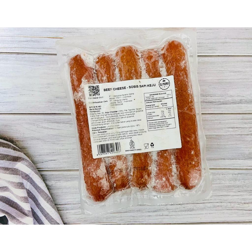 Jual EL PRIMO SOSIS BEEF CHEESE (SOSIS SAPI KEJU) 1 KG || Sosis Viral ...