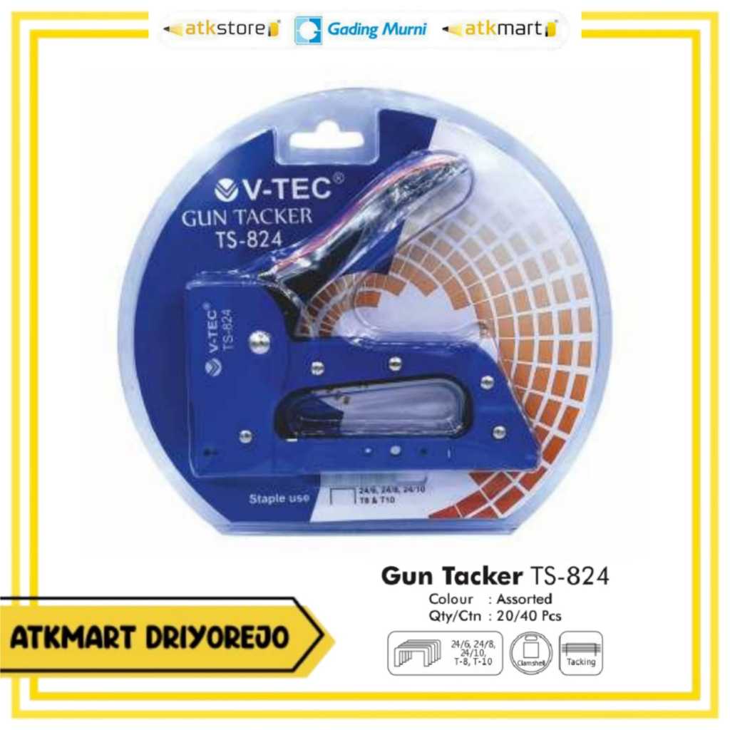 Jual V-TEC STAPLER GUN TACKER TS-8H / TS-824 - STAPLER TEMBAK - STAPLES ...