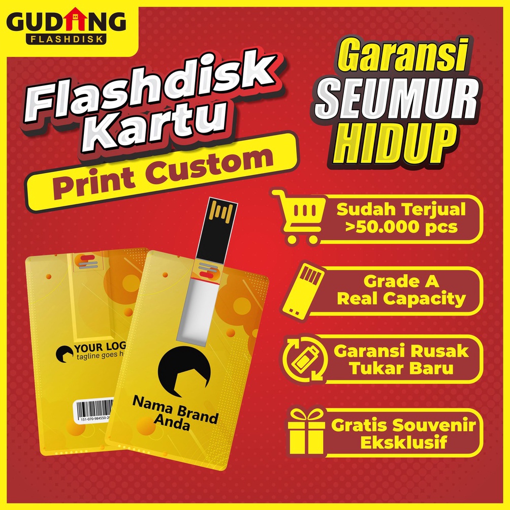 Jual 77 Promo Brand Flashdisk Kartu Custom 4GB GARANSI SEUMUR HIDUP ...