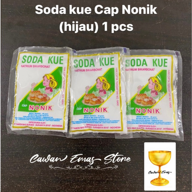 Jual Soda Kue Cap Nonik 40gr (1pcs) / soda kue nonik hijau / soda kue ...