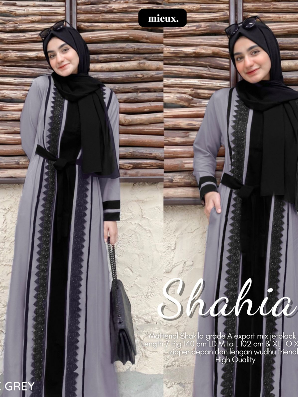 Jual Shahia Gamis Turkey Original Mieux Bahan Jetblack mix Raibow Twill ...