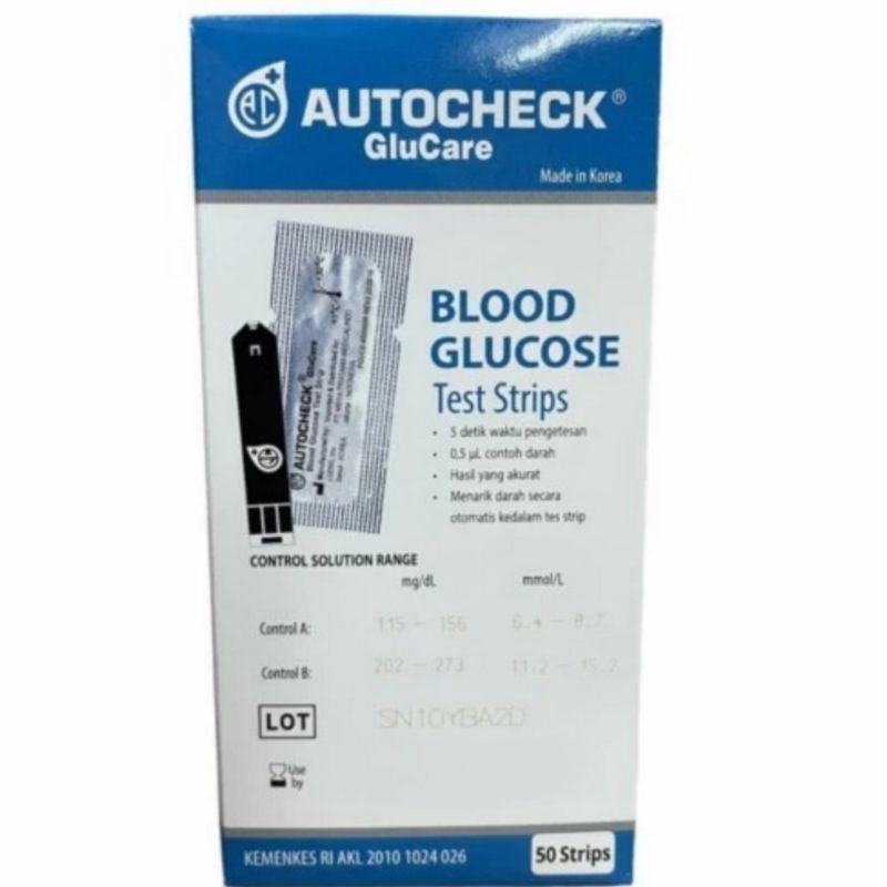 Jual Autocheck Glucare Strip isi 50 Tes Gula Diabetes | Shopee Indonesia