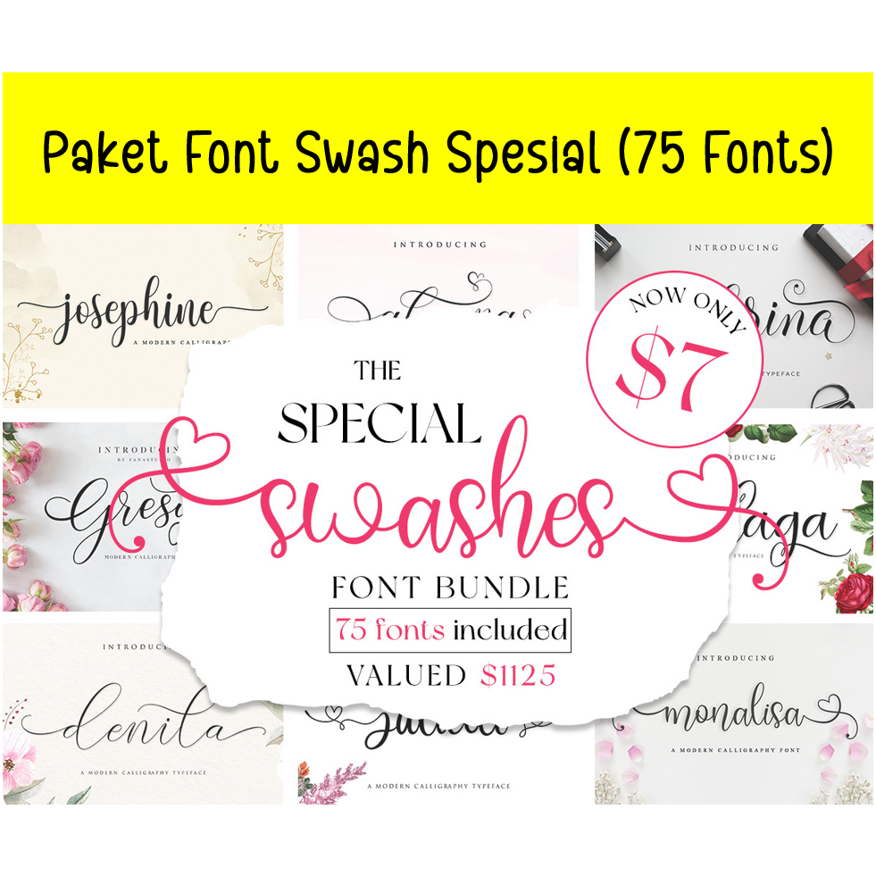 Jual Paket Font Swash Spesial (75 Fonts) | Shopee Indonesia