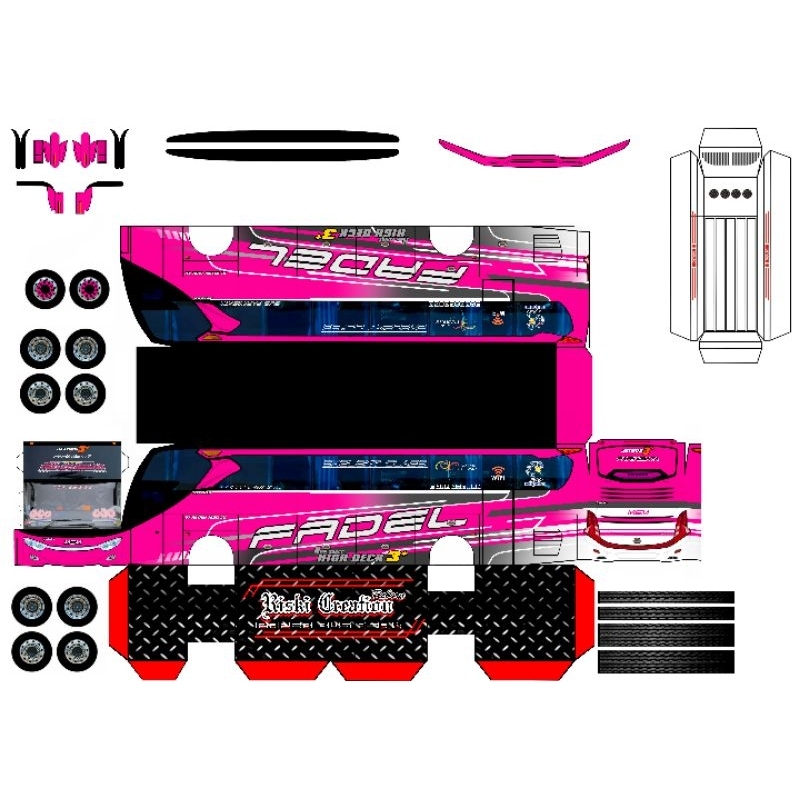 Jual LEMBARAN POLA PAPERCRAFT BUS ASYROF | Shopee Indonesia